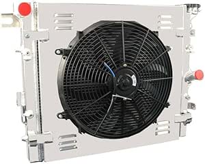 Amazon.com: ALLOYWORKS Complete Aluminum Radiator + Fan Shroud + Relay For Jeep Wrangler JK 3.6L ...