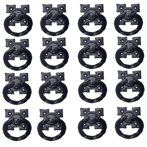 Shristy Hardware "Elymas Antique Cast Iron Ring/Drop Pull (Black Powder ...