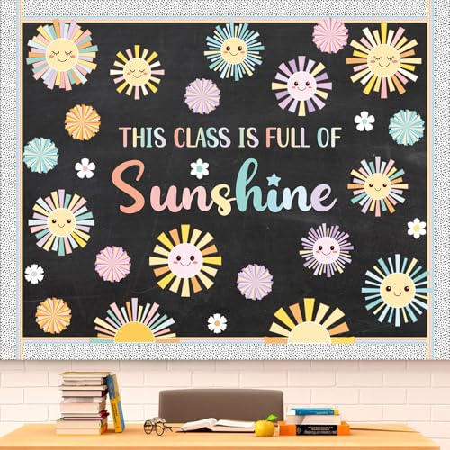 Mooliwe 66 Pcs Summer Sunshine Bulletin Board Set Pastel Sun - Want It All