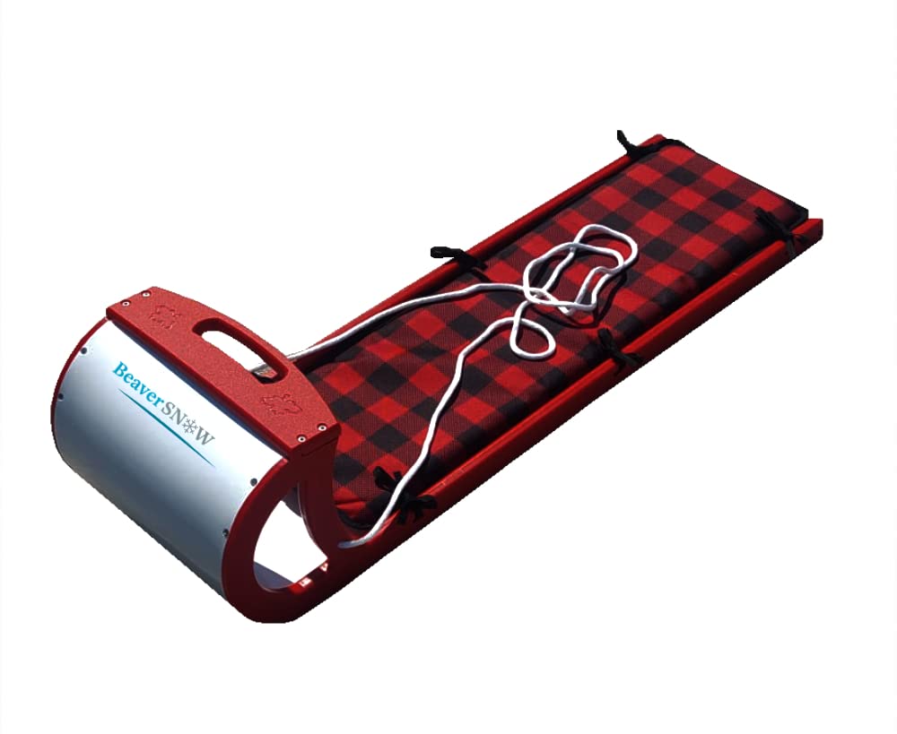 Plastic Toboggan 42 Inch, Heavy Duty, Made in Canada|, Red, Snow Sleds ...