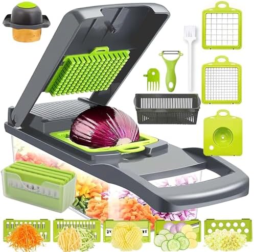 Amazon.com: Kitchen ideas Veggie slicer 16 pieces (Gray, 1) 16 pieces ...