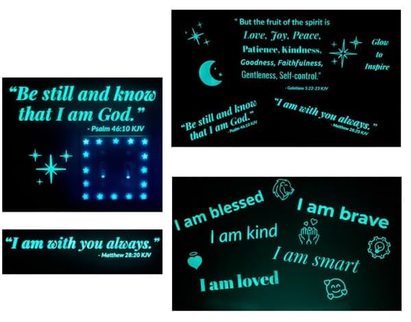 Amazon.com: Inspirational Bible Verses, Luminous Wall Decals. Glow in ...