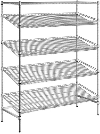 Amazon.com: Glownary Chrome 5-Shelf Angled Merchandising Rack, Steel ...