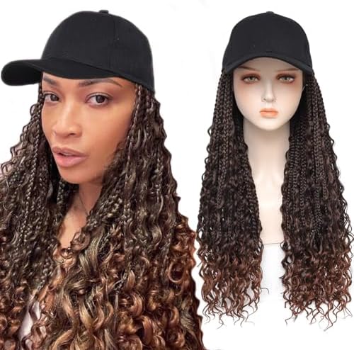 Amazon.com : Goddess Box Braids Braiding Hair Baseball Cap Hat Wig ...