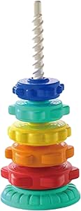 Amazon.com: Stack and Spin Toy 6-Layer Rainbow Ring Spinning Stacker ...