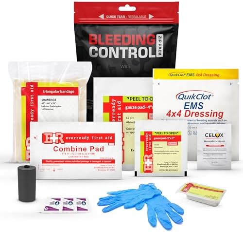 Amazon.com: Bleeding Control Zip Pack with QuikClot, Celox, Gauze Pads ...
