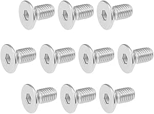 uxcell M8x16mm Flat Head Machine Screws Inner Hex Screw 304 Stainless Steel Fasteners Bolts ...