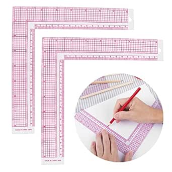 Amazon.com: 2PCS Plastic Sewing Ruler L-Square Ruler Sewing Measure ...