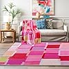 Amazon.com: Cute Pink 4x6 Rugs for Girls Bedroom Aesthetic, Faux Wool ...