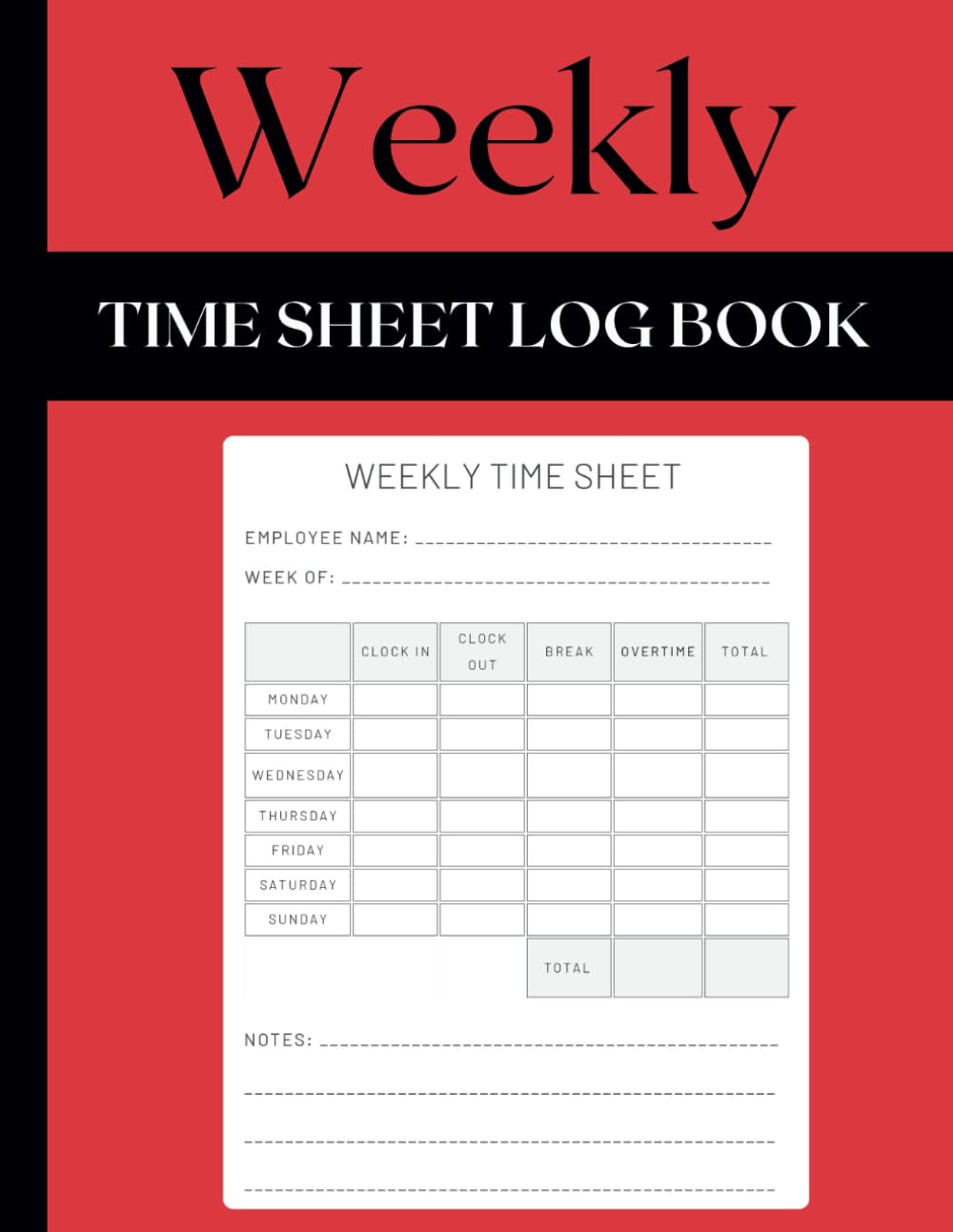 Amazon.com: Weekly Time Sheet Log Book: Work Hours Logbook.: Coe ...