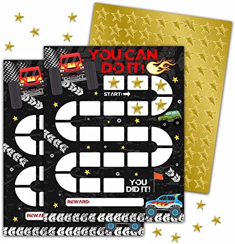 Amazon.com : Monster Truck Reward Chart for Kids, Monster Jam Positive ...
