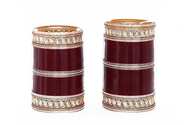 Buy VKAT Women's Designer Bridal Dulhan Punjabi Chuda Bangle Set for ...