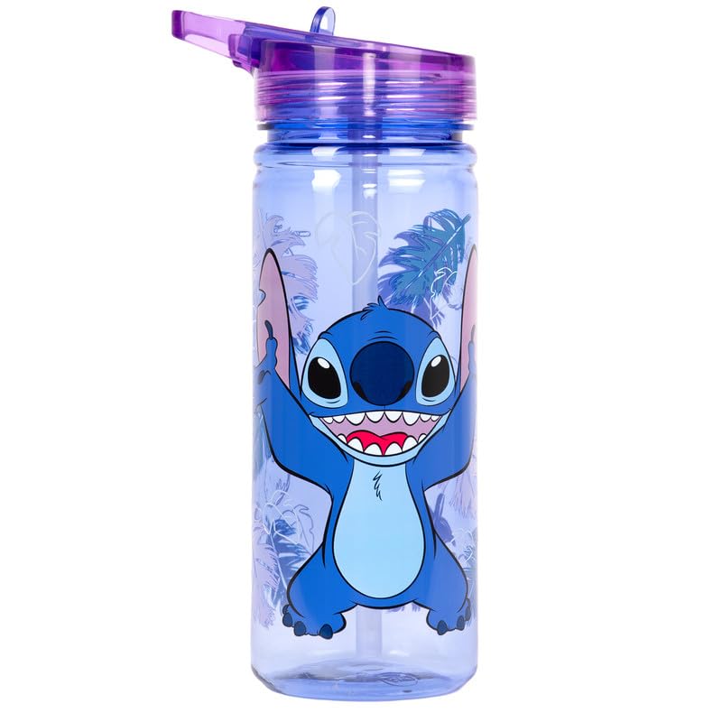 Disney Stitch Plastic Bottle with Straw BPA Free - 580 ml School Water ...