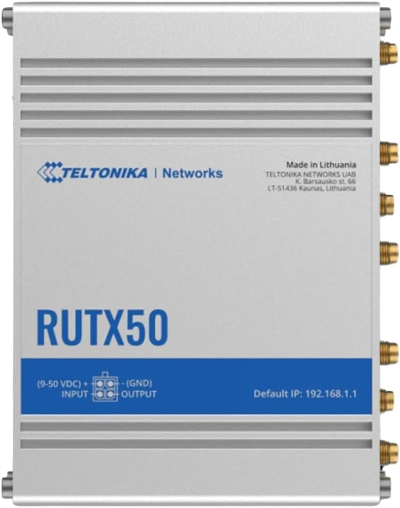 RUTX50 5G Dual SIM Industrial Router - WiFi 5 4G LTE/5G Cat 20 Router ...