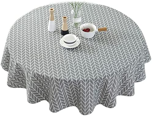 Round Table Cloth, 150cm Cotton Blended Round Tablecloths for Circular ...