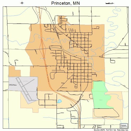 Amazon.com: Large Street & Road Map of Princeton, Minnesota MN ...
