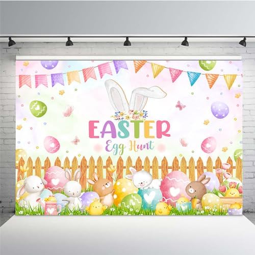 Amazon.com : MEHOFOND 7x5ft Happy Easter Backdrop Spring Easter Egg ...