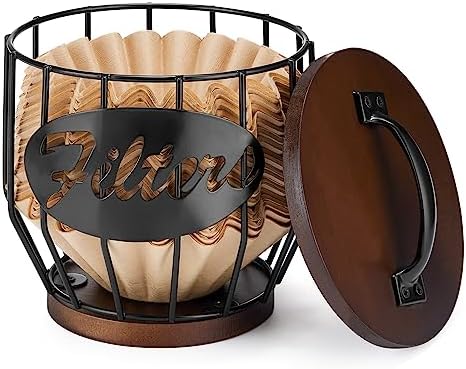 Amazon.com: Coffee Filter Holder, Storage Container with Lid, Holders ...