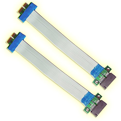 AsteriskVoIP 2PCS PCIe Ribbon Extension Cable PCI Express (PCI-E) 1X ...