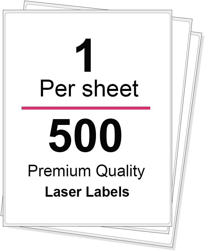 SmithPackaging A4 Self Adhesive Address Labels, 1 Label Per Sheet, 100 ...