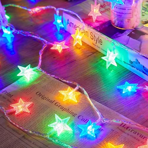 Amazon.com: Homeleo 25ft 50 LED Multicolor Star String Lights for ...