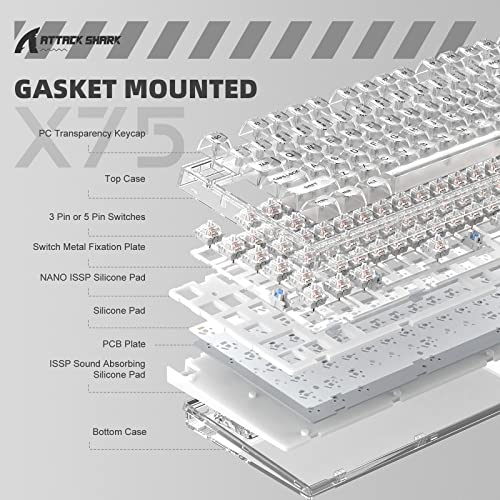 Snapklik.com : ATTACK SHARK X75 Hotswap Mechanical Gaming Keyboard