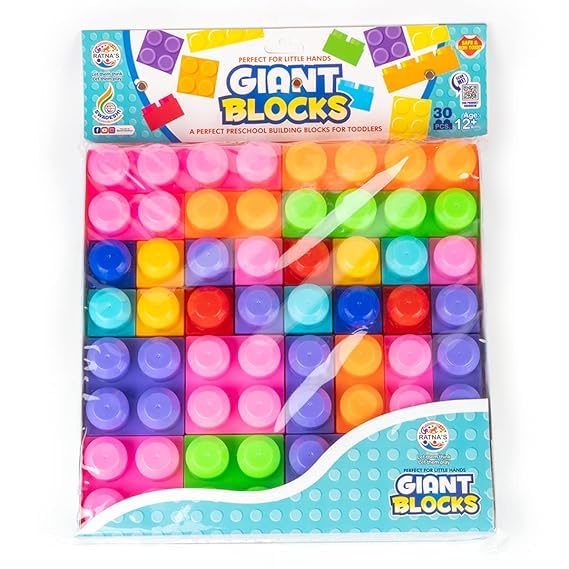 Buy KIDSNEY Giant Blocks 30 pcs Plastic Preschool Building Blocks for ...