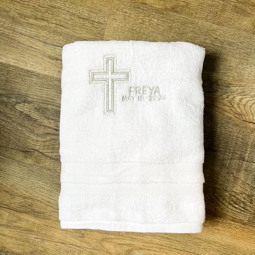 Amazon.com: Custom Cross Baptism Towel for Baby Boys and Girls ...