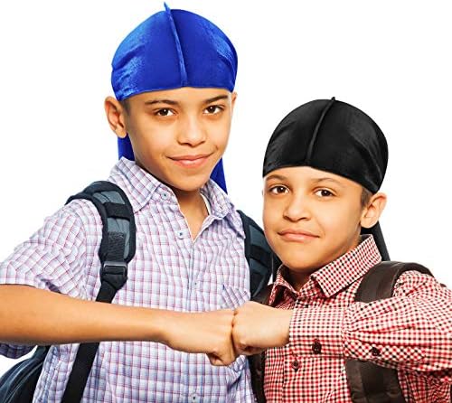 2 Pieces Velvet Baby Durags Kids Durag Caps 360 Wave Wide Strap ...