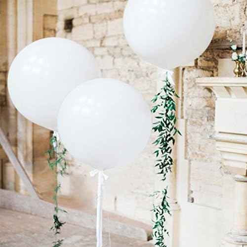 5pcs Large White Balloons 36 Inch Round White Balloons Jumbo Thick ...