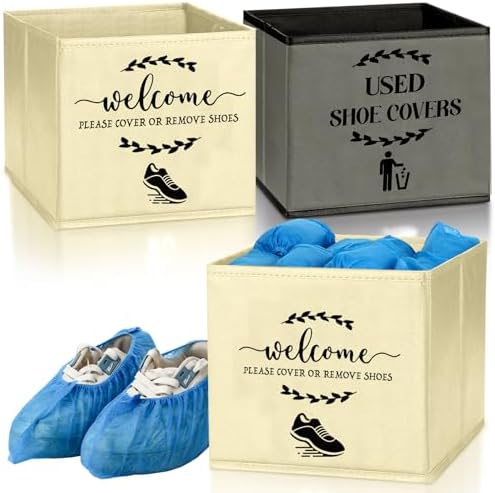 Amazon.com: Singhoow 2 Pcs Shoe Cover Boxes Foldable Storage Bins Shoe ...
