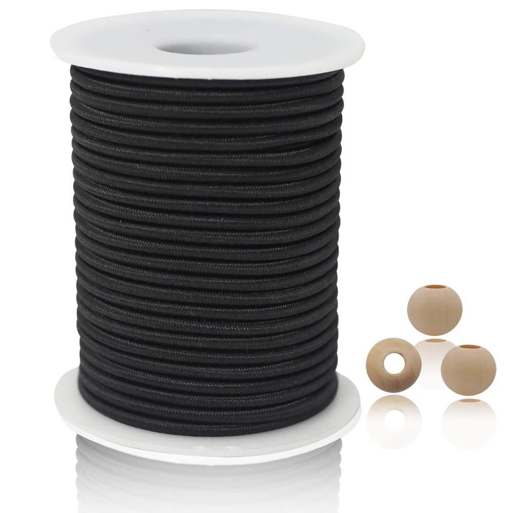 Amazon.com: ZHFMLY 1/8 inch Black Elastic Cord String for Sewing 23 ...