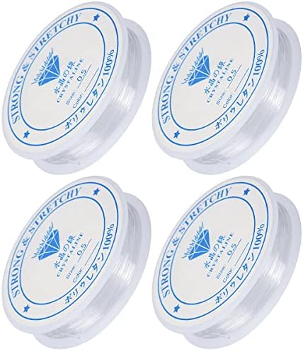 4 Rolls Clear Elastic String for Bracelet Making, 18m×0.5mm Durable ...