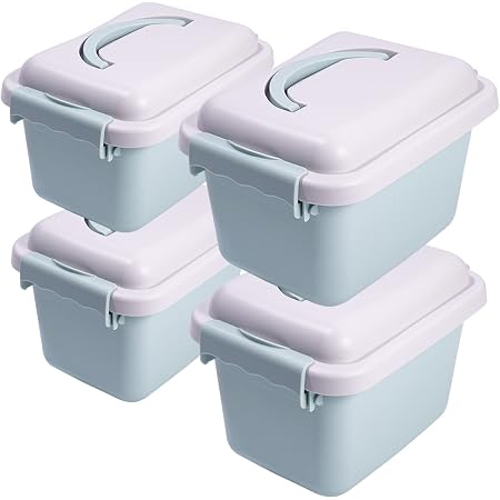 Amazon.com - Teyyvn Plastic Mini Latch Box, Storage Bin with Locking ...