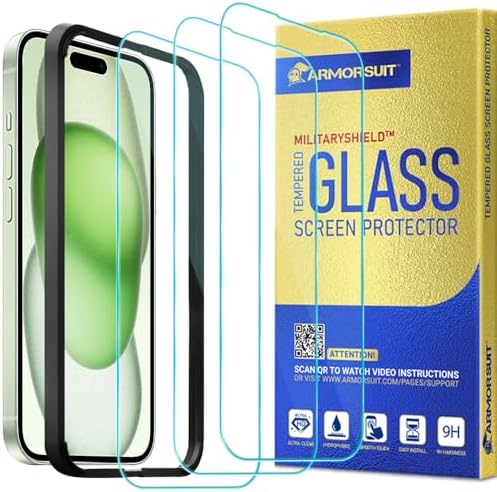 Amazon.com: ArmorSuit 3 Pack Glass Screen Protector for iPhone 15 Plus ...