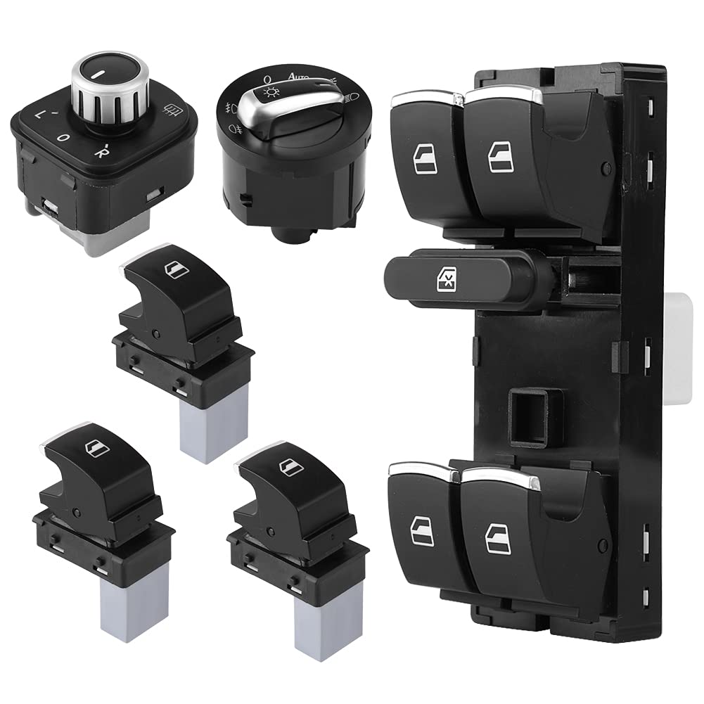 window switch, switch,6Pcs Chrome Headlight Headlamp Window Mirror ...