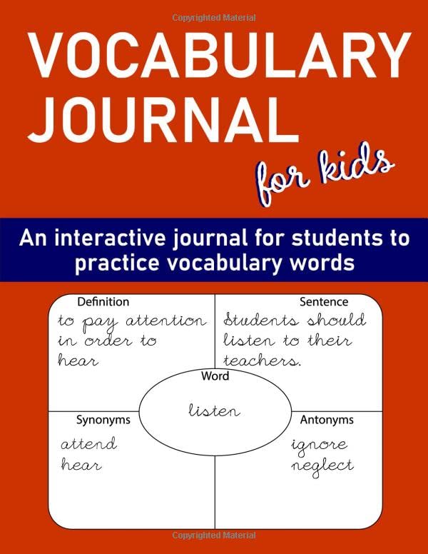 Vocabulary Journal: for kids to practice vocabulary words: Designs ...