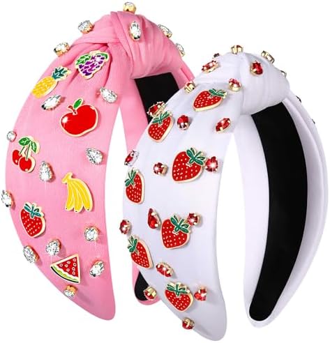 Amazon.com : mokkia 2PCS Fruit Headband for Women Tropical Strawberry ...