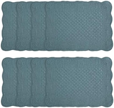 Amazon.com: MABOZOO 100% Cotton Quilted Placemats Set of 6,Washable ...
