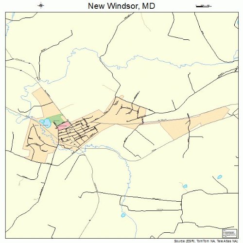 Amazon.com: Large Street & Road Map of New Windsor, Maryland MD ...