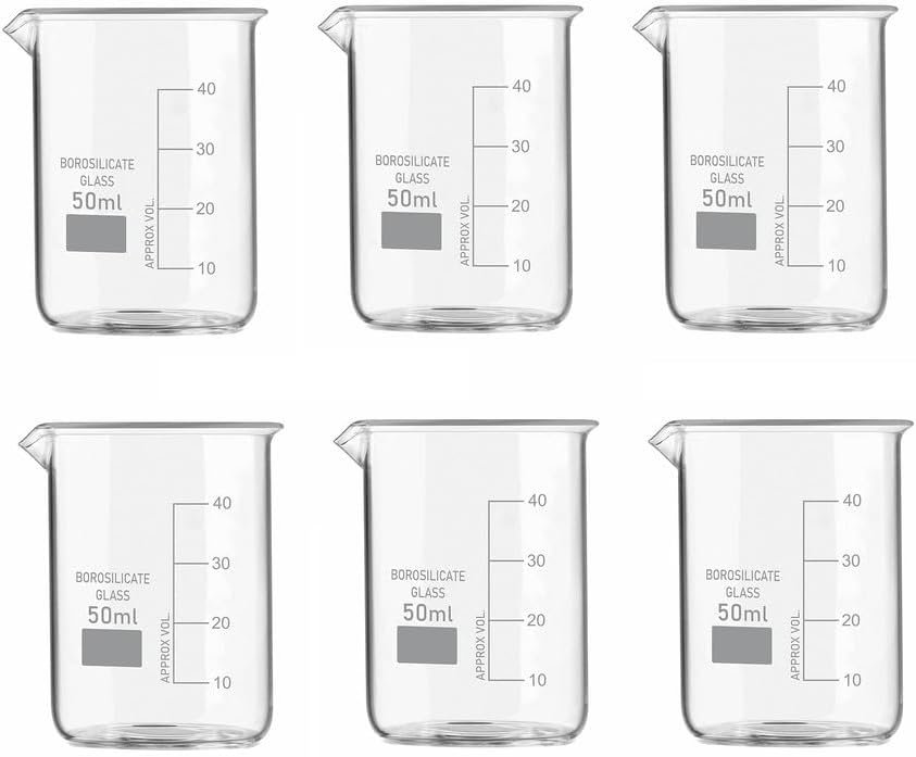 RAWAL'S 3.3 Borosilicate Glass Beakers with graduation marks and spout ...