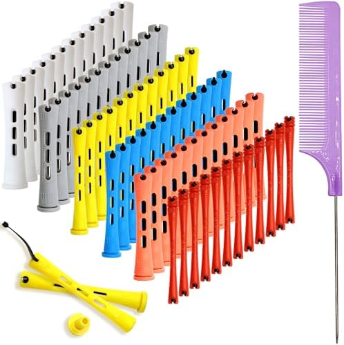Amazon.com : 72 Pcs Perm Rods for Short Hair,Six Color Small Hair ...