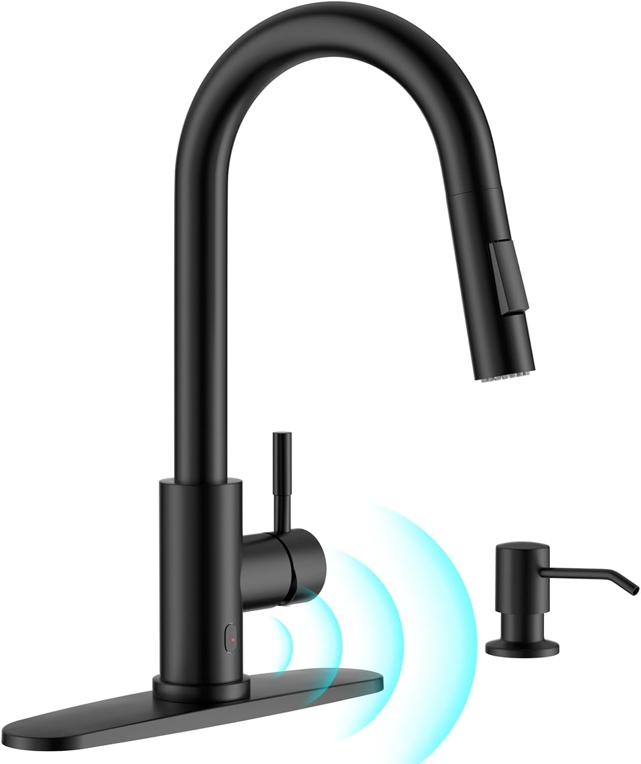 APPASO Black Kitchen Faucet Touchless, Hands-Free Smart Motion Sensor ...