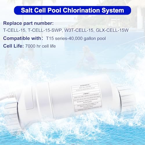 Salt Chlorine Generator fit Hayward T-Cell-15 up to 40,000 Gallons Pool ...