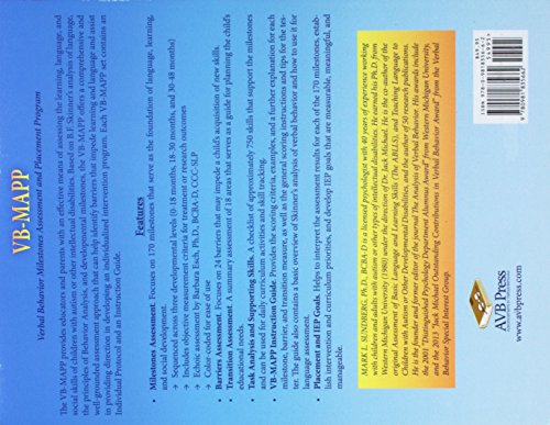 Snapklik.com : VB-MAPP Verbal Behavior Milestones Assessment And Placement Program, 2nd Ed A ...