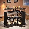 Amazon.com: Tribesigns Home Bar Unit, L-Shaped Bar Table with Stemware ...
