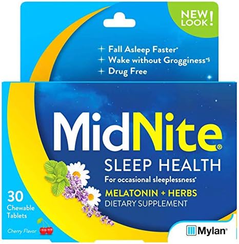 Amazon.com: MidNite Drug-Free Sleep Aid, Chewable Tablets, Cherry ...