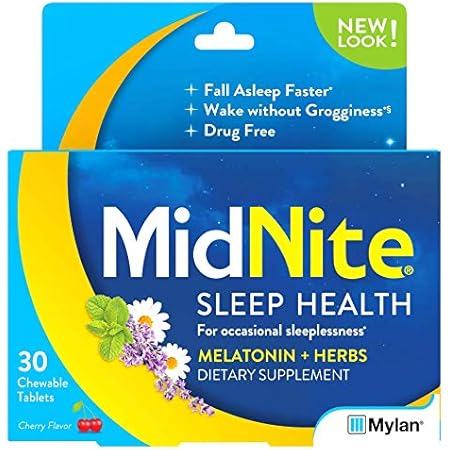 Amazon.com: MidNite Natural Sleep Supplement, Chewable Tablets, Cherry ...