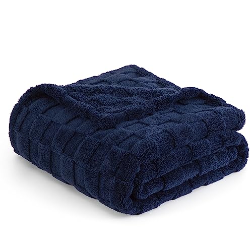 Bedsure Navy Blue Throw Blanket for Couch - Super Soft Cozy Blankets ...