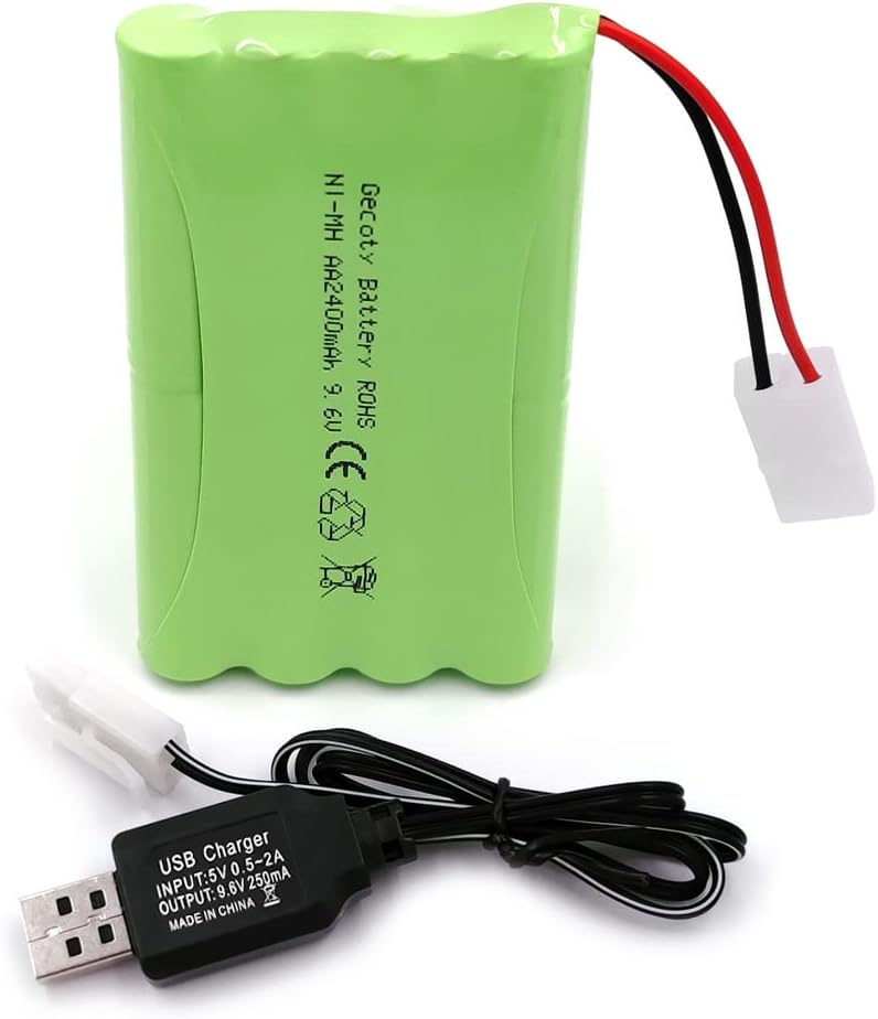 Amazon.com: Gecoty 9.6V RC Battery, Tamiya Plug NiMH 2400mAh ...